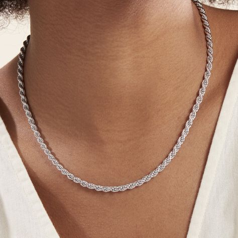 Colliers Argent Maille Corde • Histoire d'Or