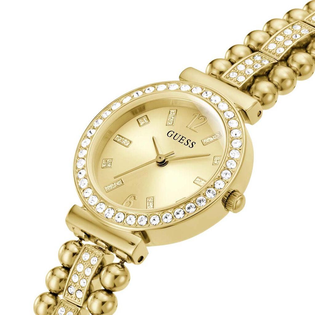 Montres GUESS GW0401L2 Acier Clip Maillons Strass Ronde Jaune Ronde ...